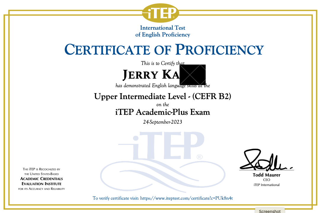 CEFR Levels For iTEP Tests